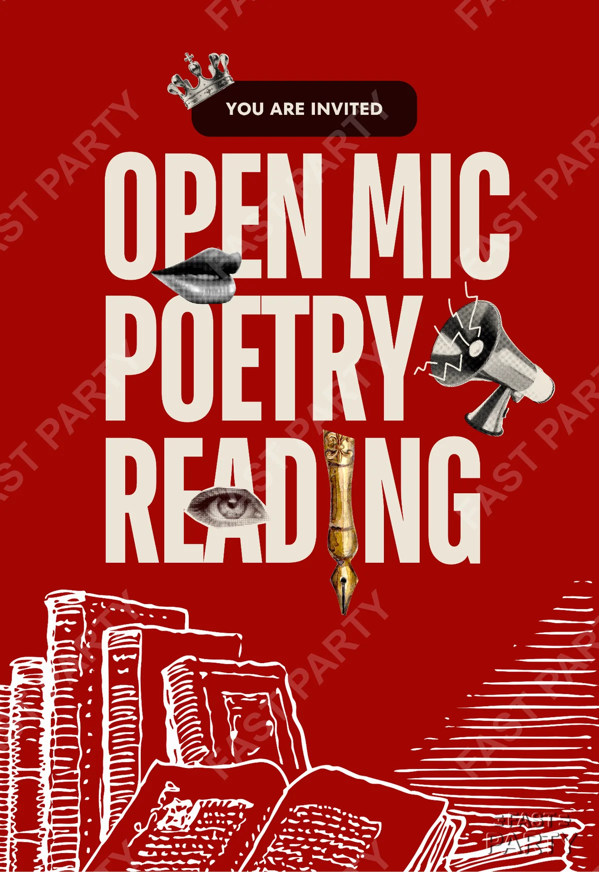 Poetry reading | FastParty Invitation